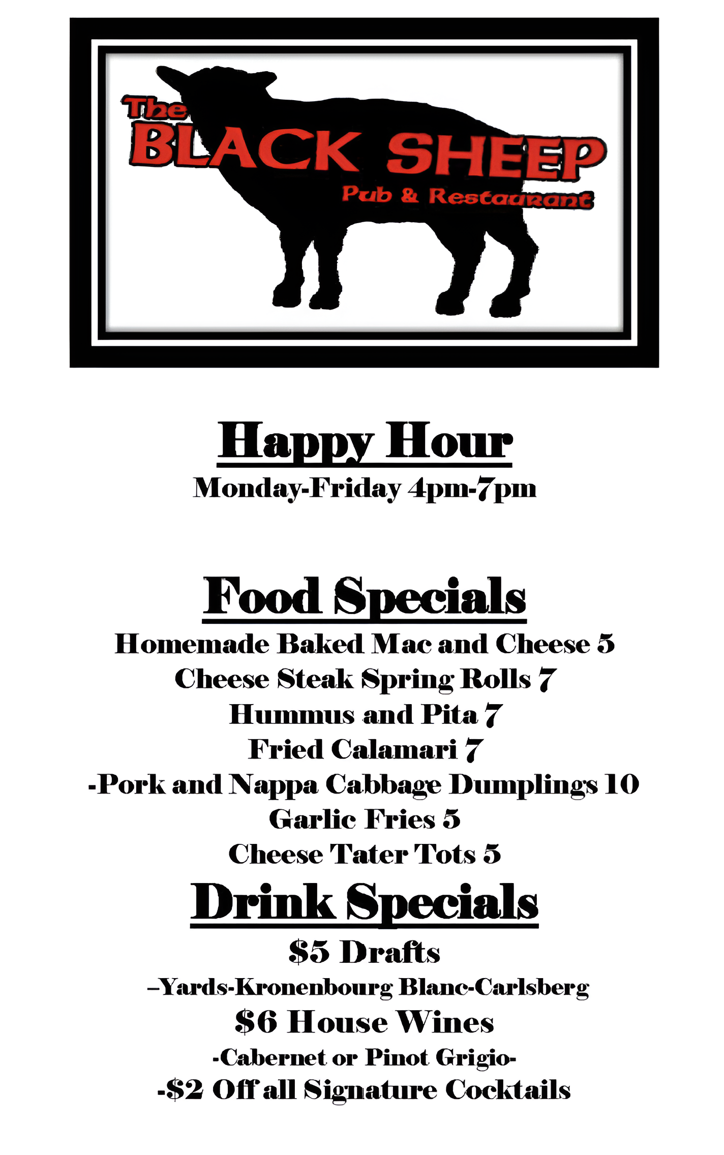 Happy Hour – Black Sheep Pub – Philadelphia PA